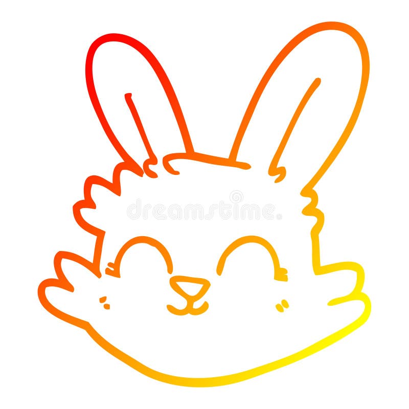 Happy Bunny Rabbit Animal Pet Cartoon Warm Line Gradient Spectrum ...