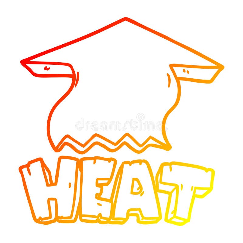A Creative Warm Gradient Line Drawing Cartoon Heat Symbol Stock Vector ...