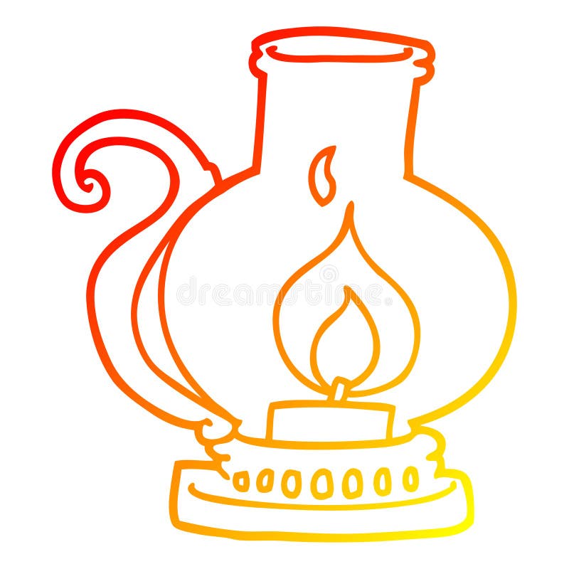 Lantern Lamp Light Victorian Cartoon Warm Line Gradient Spectrum Doodle ...