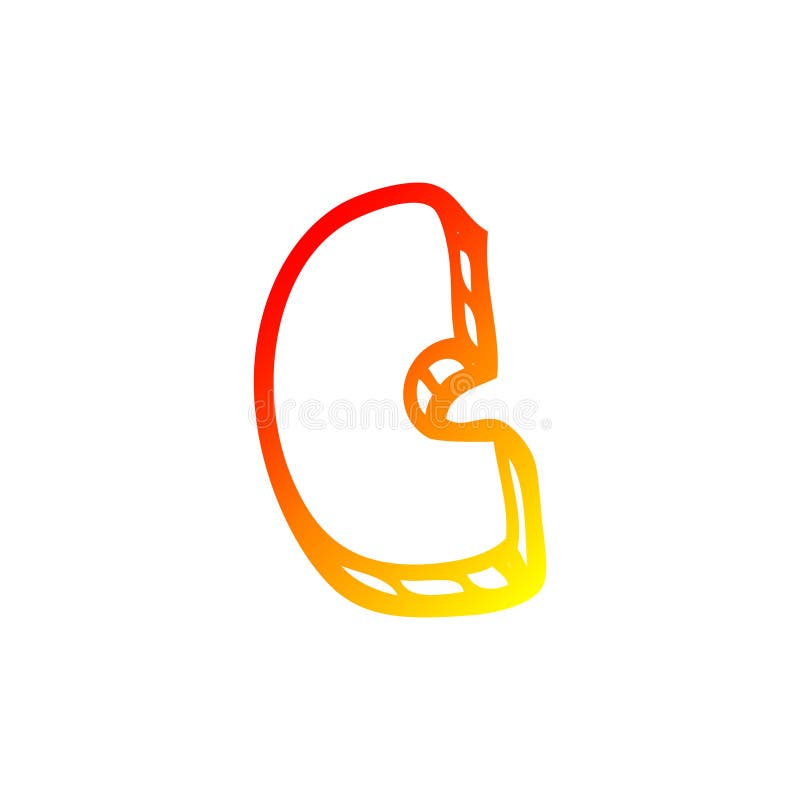 A Creative Warm Gradient Line Drawing Cartoon Letter;c Stock Vector ...