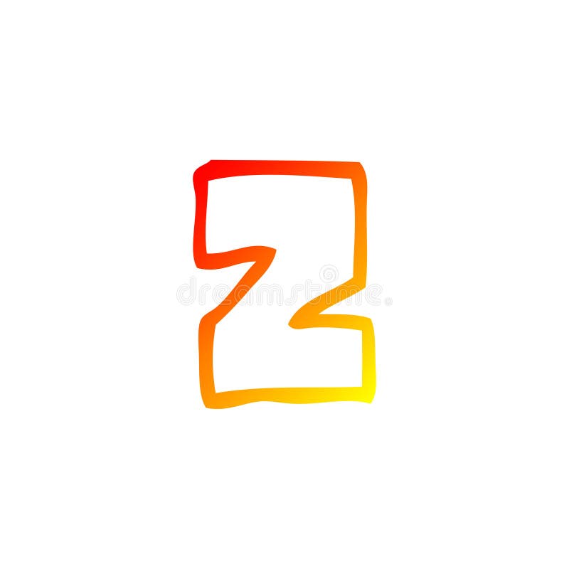 A Creative Warm Gradient Line Drawing Cartoon Letter Z Stock Vector ...