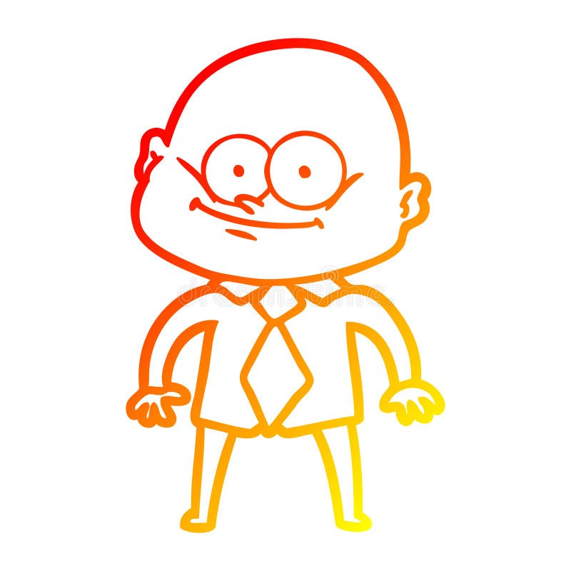 A Creative Warm Gradient Line Drawing Cartoon Manager Man Staring Stock ...