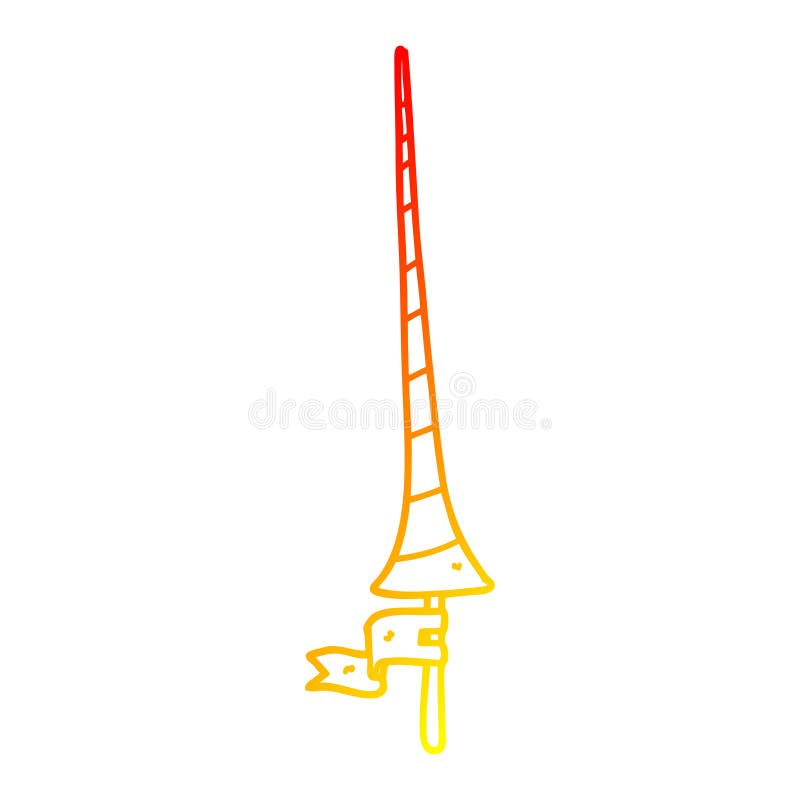 A Creative Warm Gradient Line Drawing Cartoon Medieval Lance Stock ...