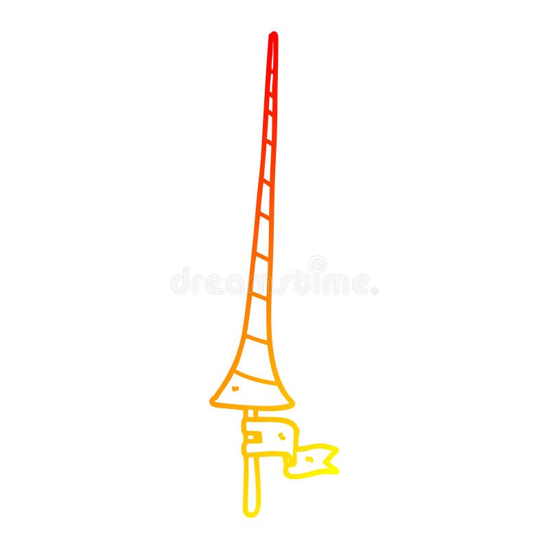 A Creative Warm Gradient Line Drawing Cartoon Medieval Lance Stock ...