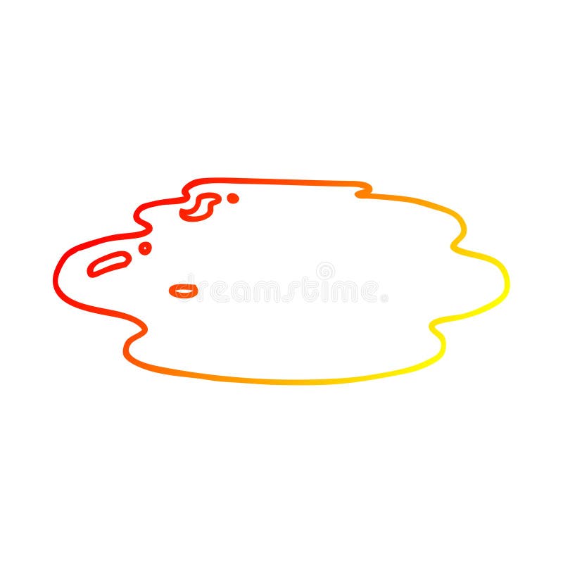 A Creative Warm Gradient Line Drawing Cartoon Puddle of Water Stock ...