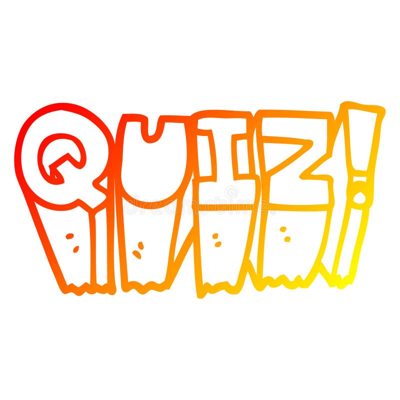 A Creative Warm Gradient Line Drawing Cartoon Quiz Symbol Stock Vector ...