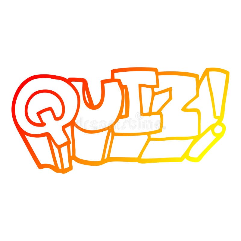 A Creative Warm Gradient Line Drawing Cartoon Quiz Symbol Stock Vector ...