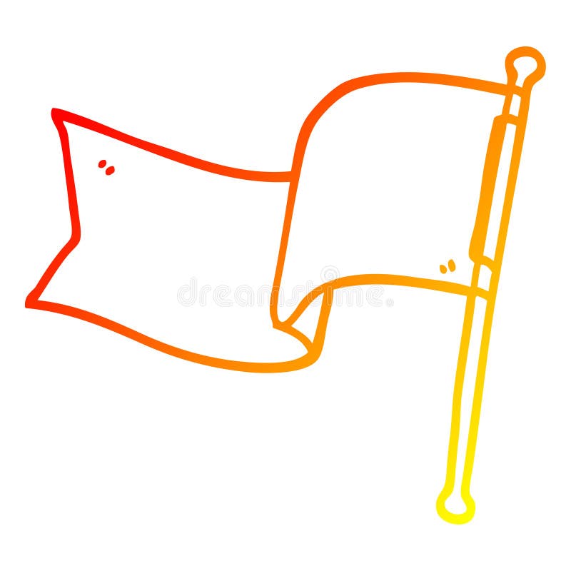 A Creative Warm Gradient Line Drawing Cartoon Red Flag Stock Vector ...