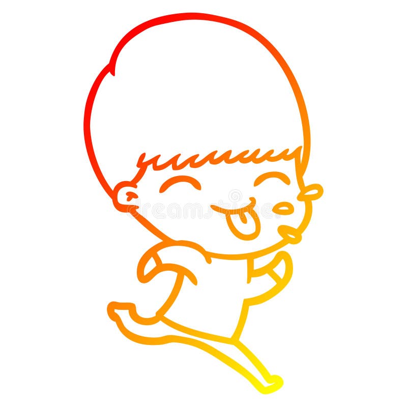 A Creative Warm Gradient Line Drawing Cartoon Rude Man Stock Vector ...