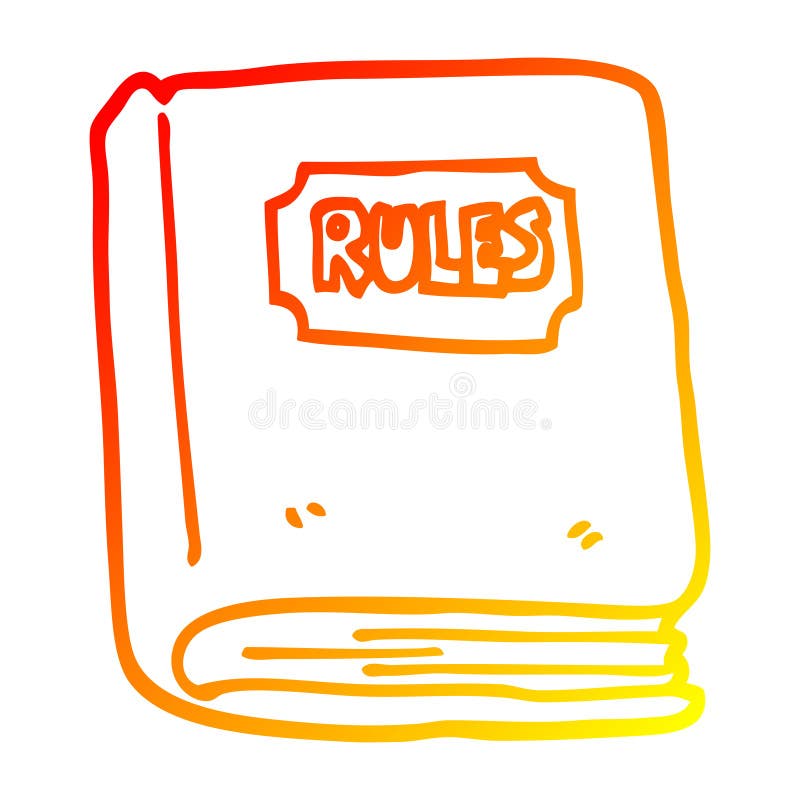 Rule Book Cartoon Warm Line Gradient Spectrum Doodle Drawing Simple Art ...