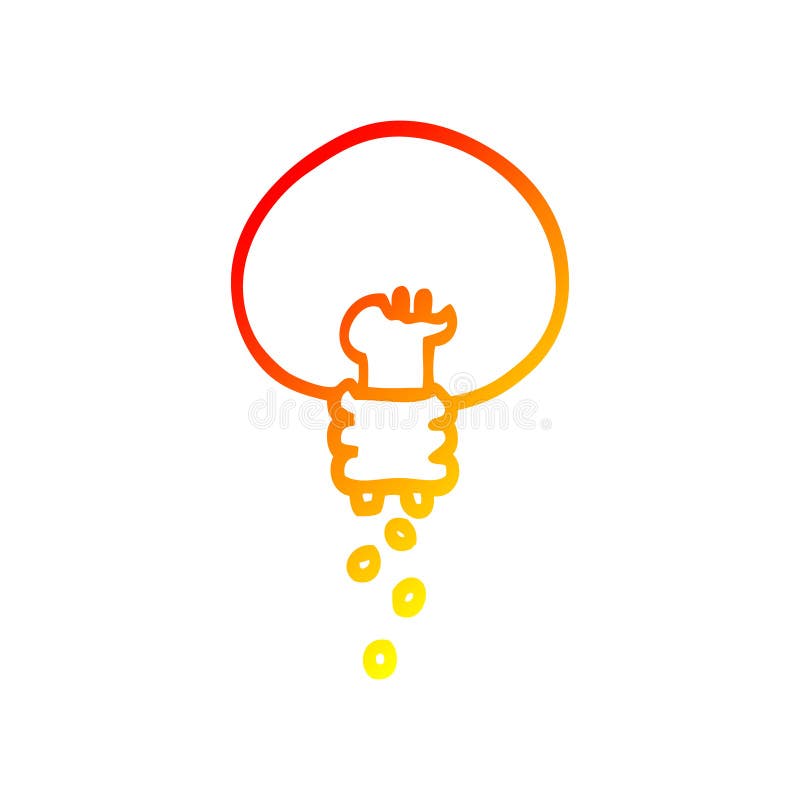 A Creative Warm Gradient Line Drawing Cartoon Shining Light Bulb Stock ...