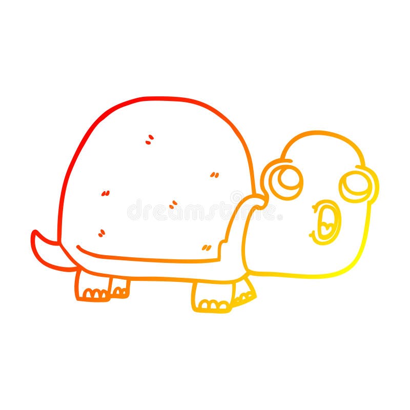Shocked Expression Turtle Animal Cartoon Warm Line Gradient Spectrum ...