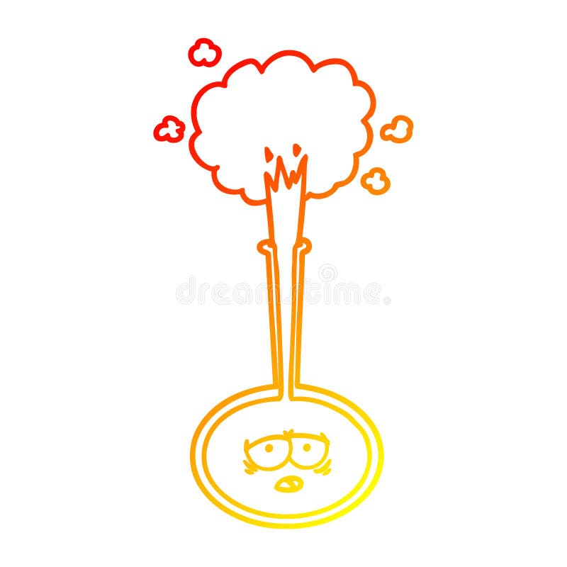 A Creative Warm Gradient Line Drawing Cartoon Tired Science Experiment ...