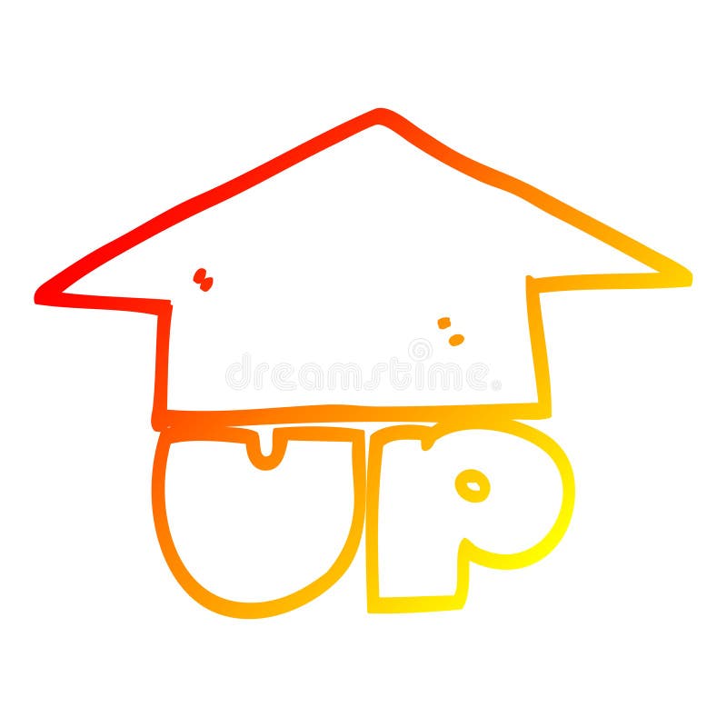 A Creative Warm Gradient Line Drawing Cartoon Up Arrow Stock Vector ...