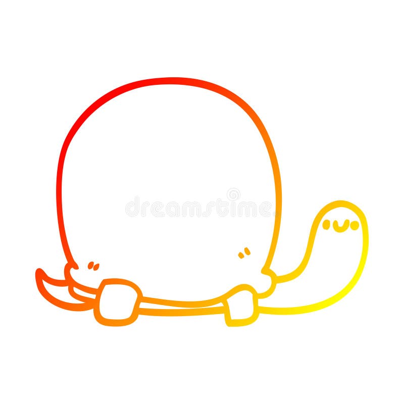 A Creative Warm Gradient Line Drawing Cute Cartoon Tortoise Stock ...