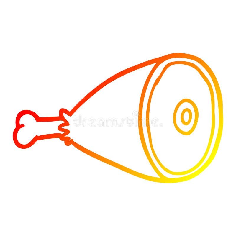 A Creative Warm Gradient Line Drawing Leg of Meat Stock Vector ...