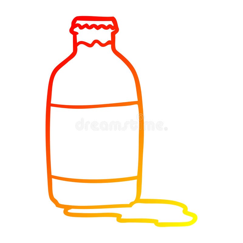 A Creative Warm Gradient Line Drawing Pint of Fresh Milk Stock Vector ...