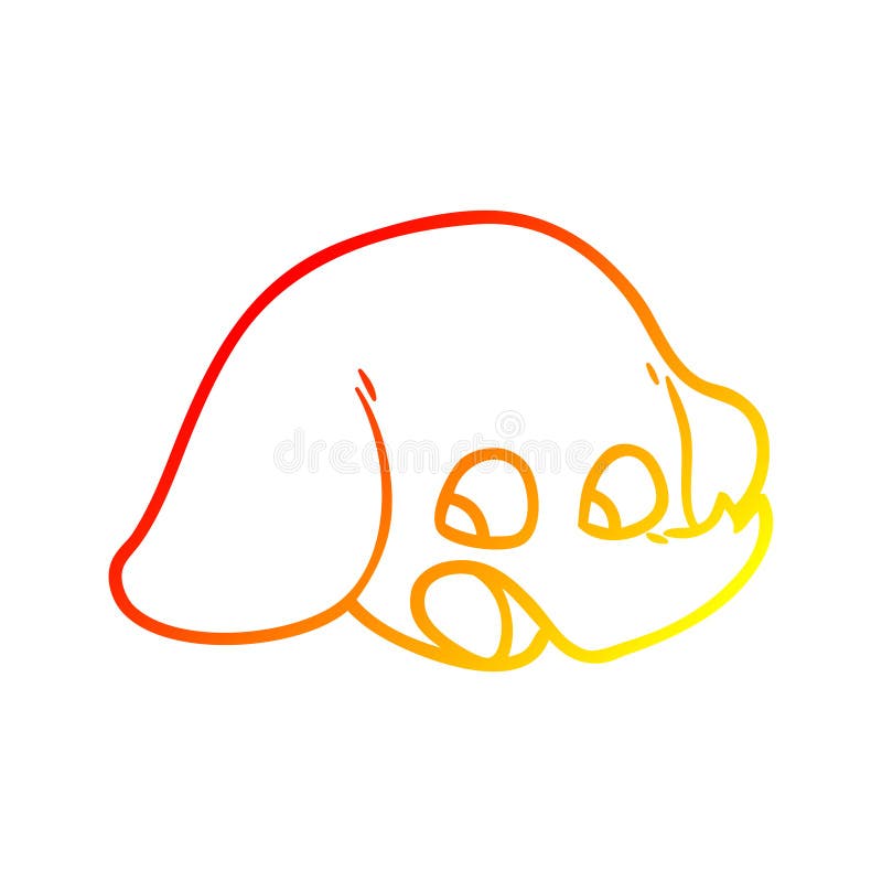 A Creative Warm Gradient Line Drawing Shocked Cartoon Elephant Face ...
