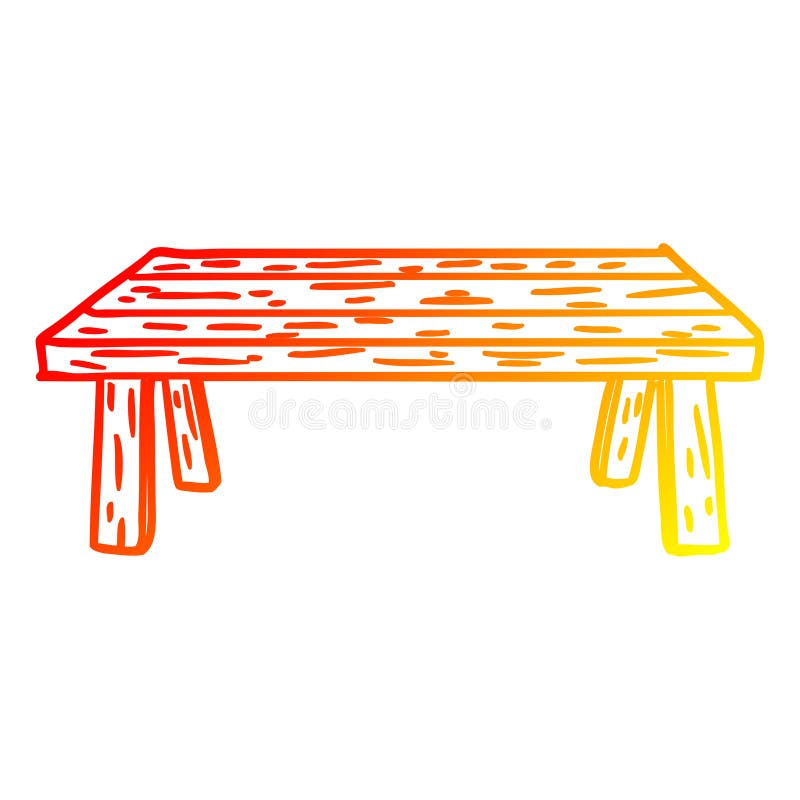 A Creative Warm Gradient Line Drawing Wooden Table Stock Vector ...