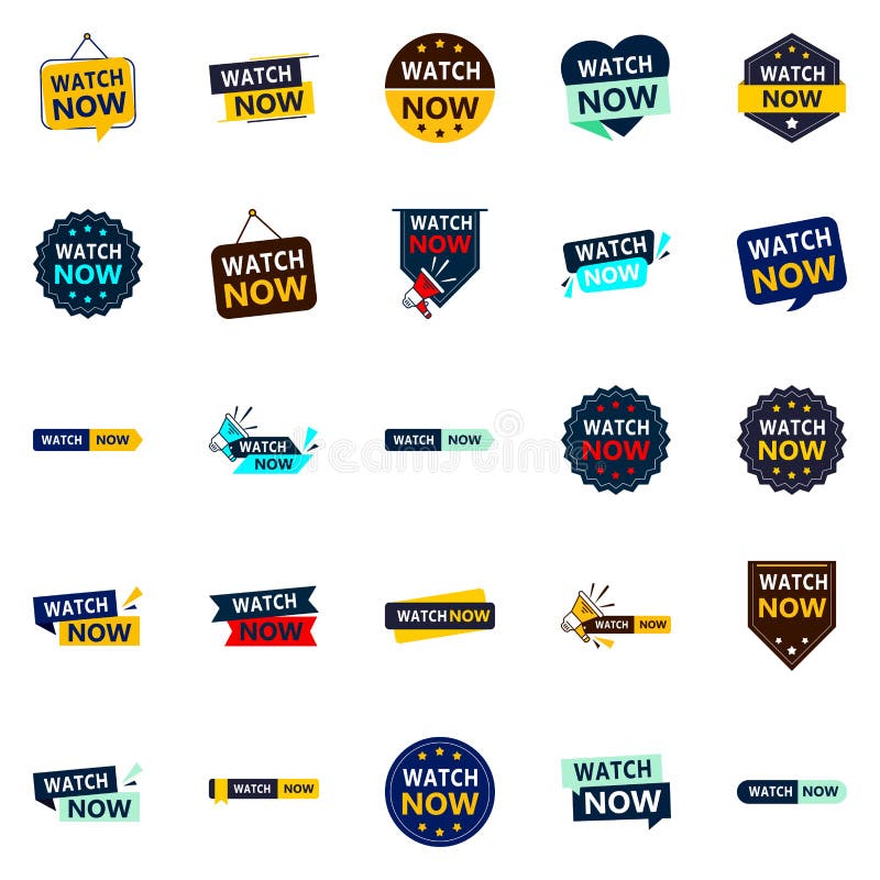 25 Creative Watch Now Banners To Help You Stand Out Stock Vector ...