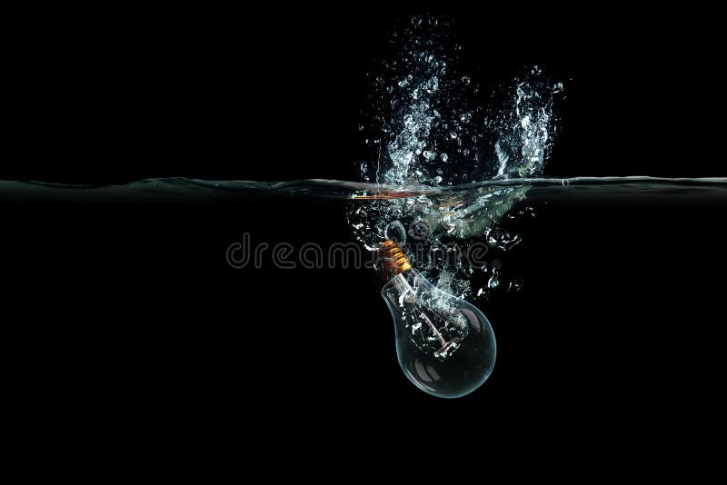Creative Water Splash on a Led Bulb Stock Image - Image of nature ...