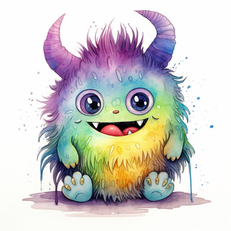 Creative Watercolor Monster that Will Spark Your Imagination Stock ...