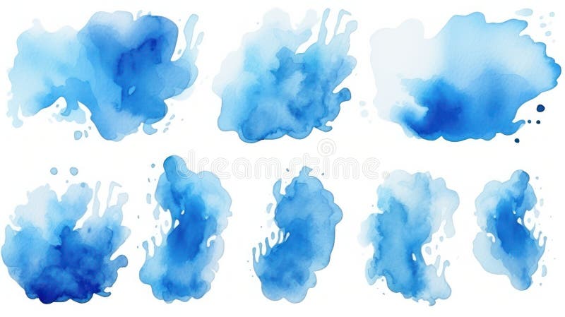Creative Watercolor Splash Collection AI Generated Stock Illustration ...