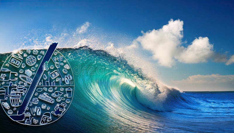 Creative Wave Silhouette Symbolizes Commitment To Plastic Free ...