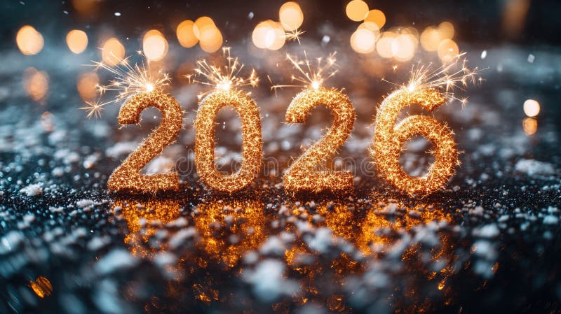 A Creative Way To Display Numbers Using Sparklers on a Table Stock ...