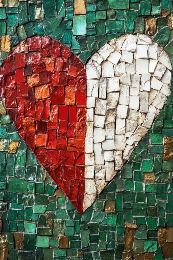 Broken tile heart stock photo. Image of broken, romance - 389083786