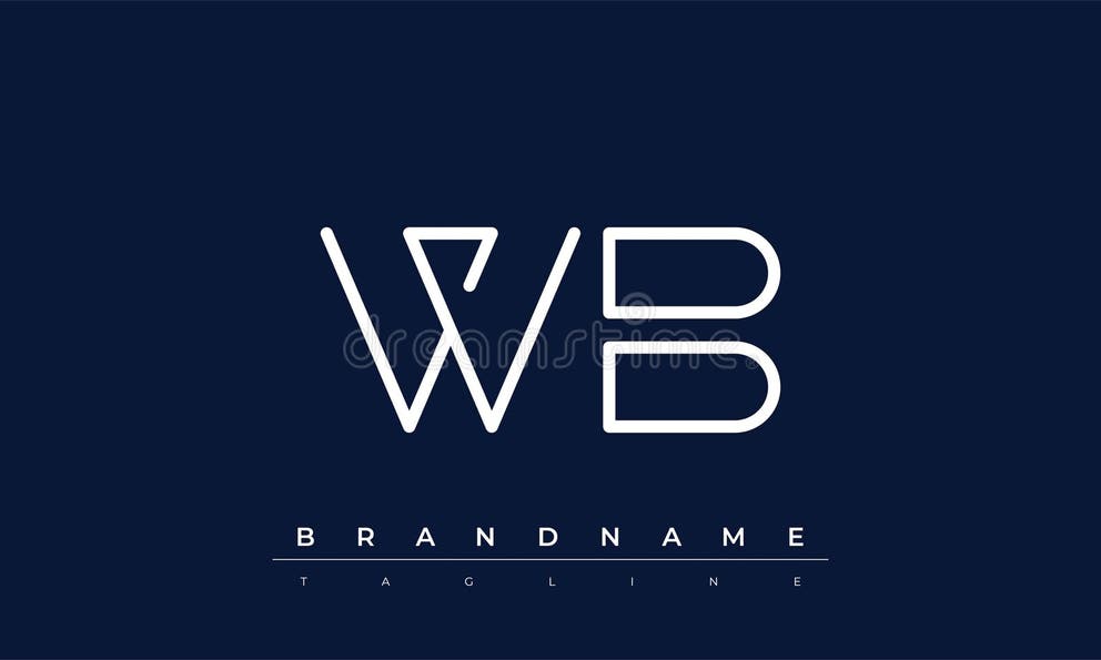 Creative WB Letter Initial Logo Vector Image Stock Vector ...