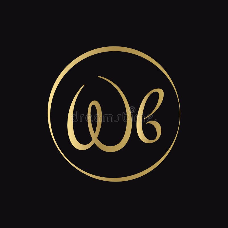 Creative WB Letter Logo Design Vector Template. Abstract Script Letter ...