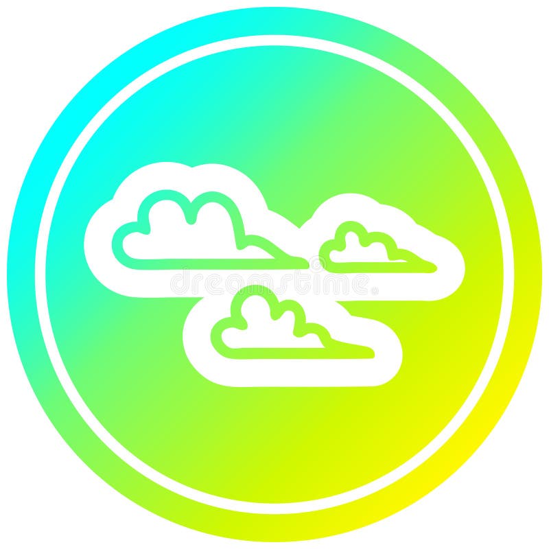 A Creative Weather Cloud Circular in Cold Gradient Spectrum Stock ...