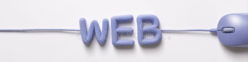Creative Web Design Concept with Purple Letters and Computer Mouse on ...