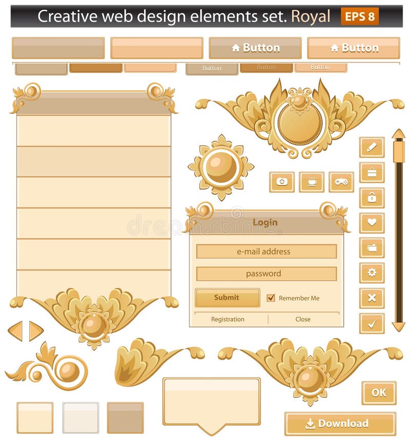 Creative Web Design Elements Set. Futuristic Stock Vector ...