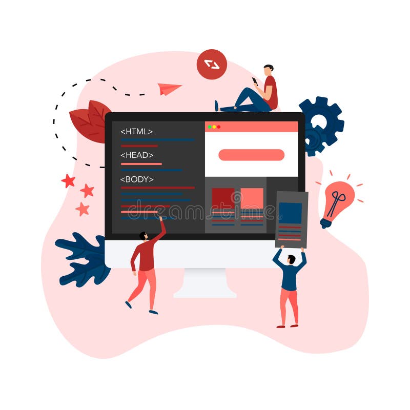 Creative Webpage Development and Web Design Concept Stock Vector ...