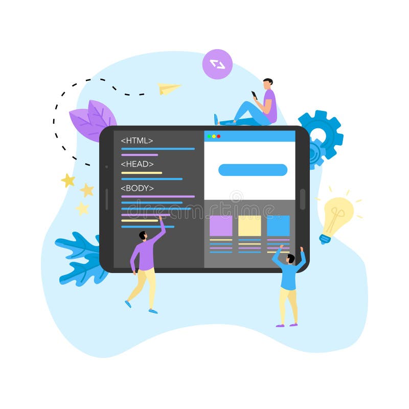Creative Webpage Development and Web Design Concept Stock Vector ...