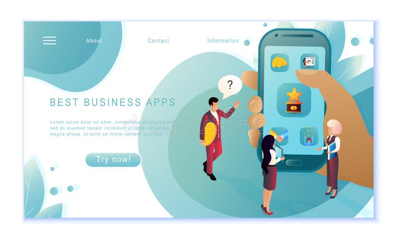 Creative Website Template of Best Business Apps Concept Stock Vector ...