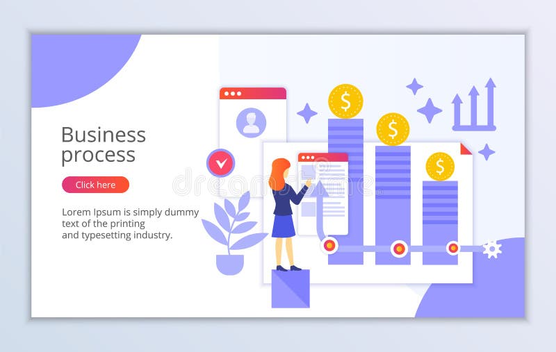 Creative Website Template of Business Process Concept Stock Vector ...