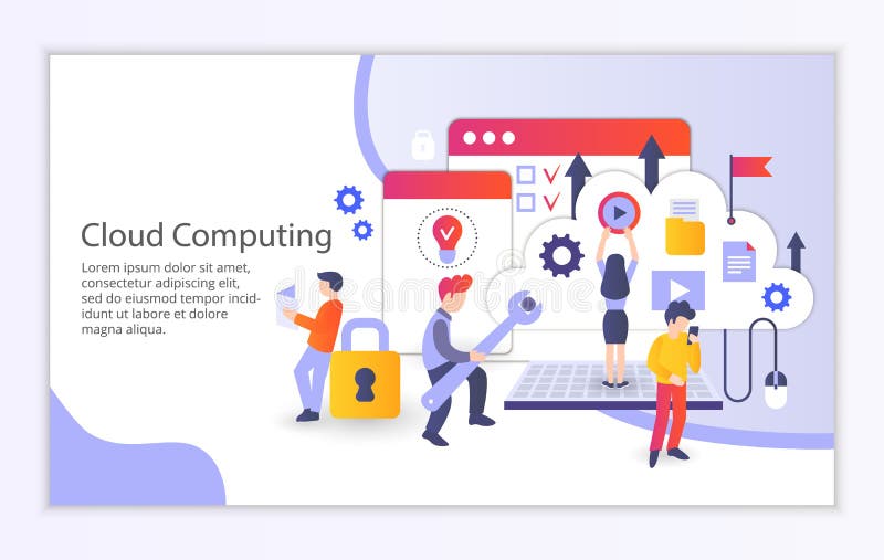 Creative Website Template of Cloud Computing Concept Stock Vector ...