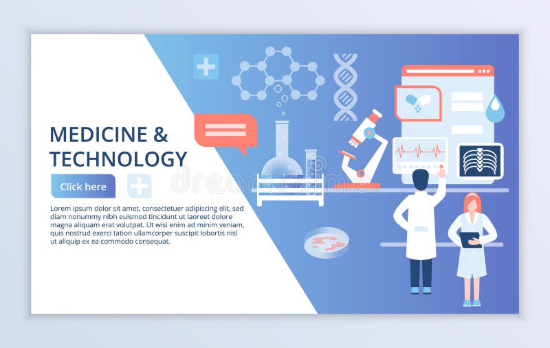 Creative Website Template of Medicine and Technology Concept Stock ...
