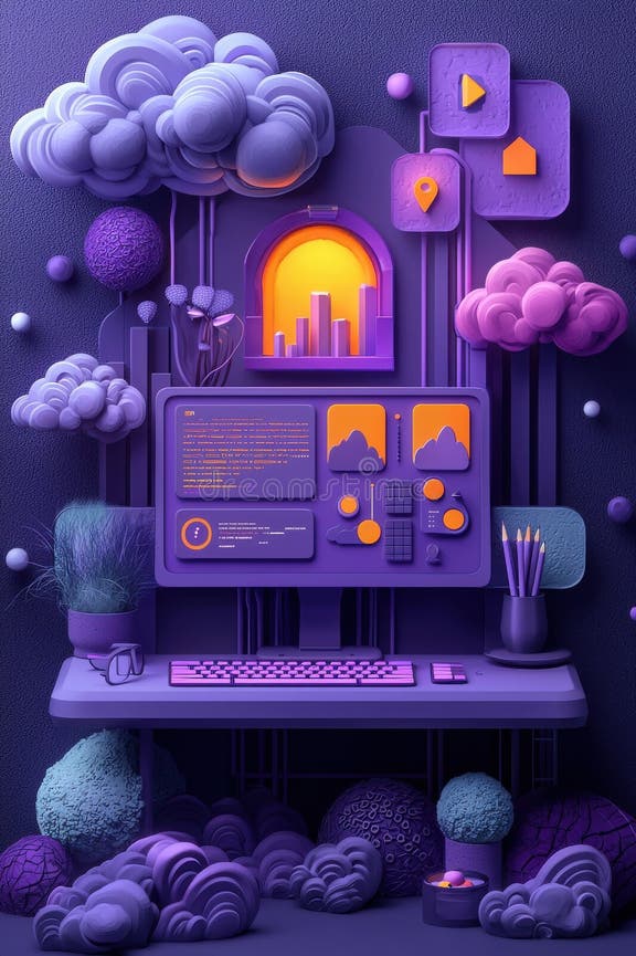 Creative Website UI Design Featuring Vibrant Web Development Elements ...