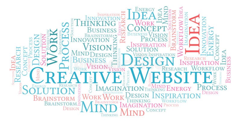 Creative Website Word Cloud, Made with Text only. Stock Illustration ...