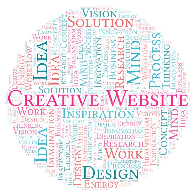 Creative Website Word Cloud, Made with Text only. Stock Illustration ...