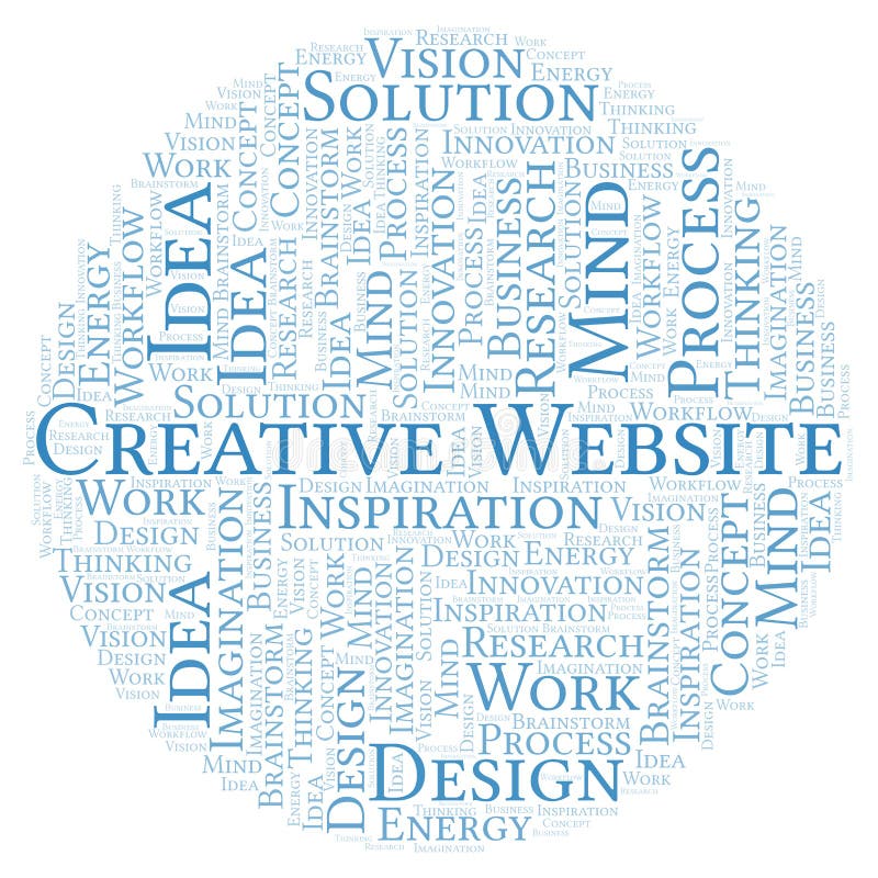 Creative Website Word Cloud, Made with Text only. Stock Illustration ...