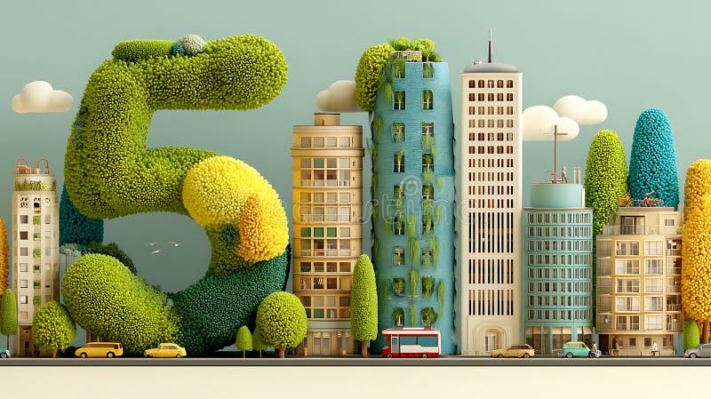 A Creative, Whimsical Cityscape Features Buildings and Structures ...