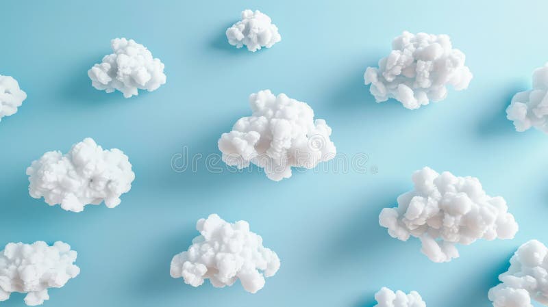 Creative White Clouds on a Light Blue Background. Ideal for Simplicity ...