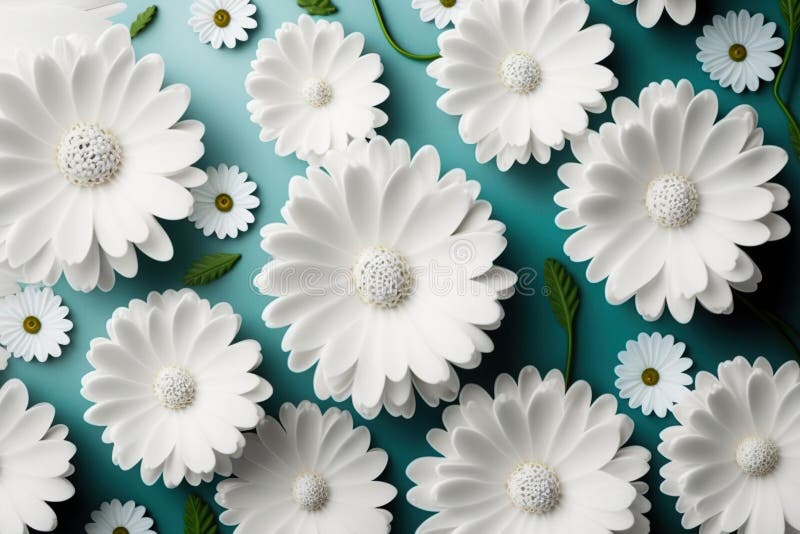 Creative White Flowers Layout Floral Pattern or Background, Created ...