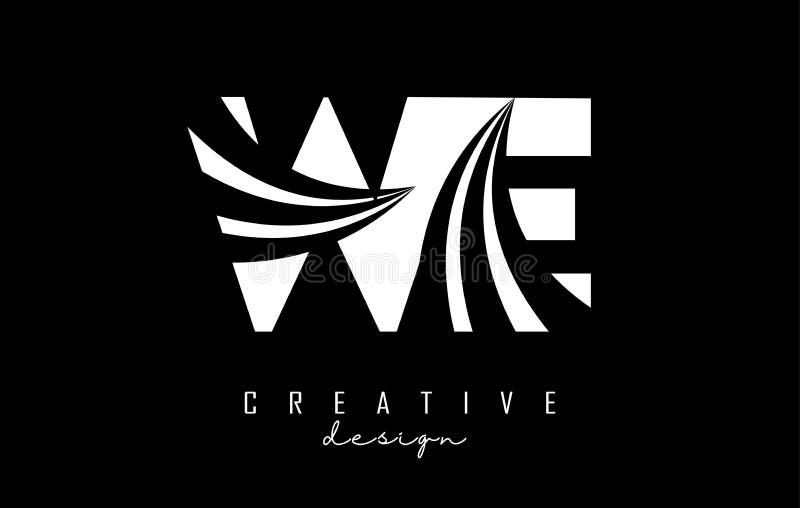 Creative White Letters We W E Logo With Leading Lines And Road Concept Design Letters With