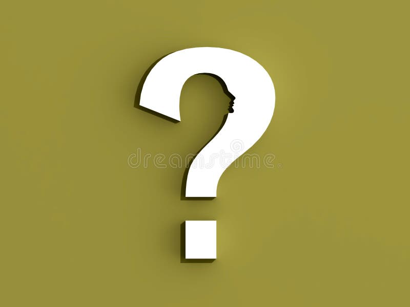 Creative White Question Mark with Human Face Stock Illustration ...